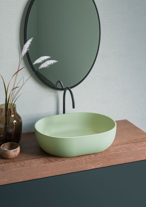 Ruvati 19-inch Avocado Lime Green epiStone Solid Surface Bathroom ...