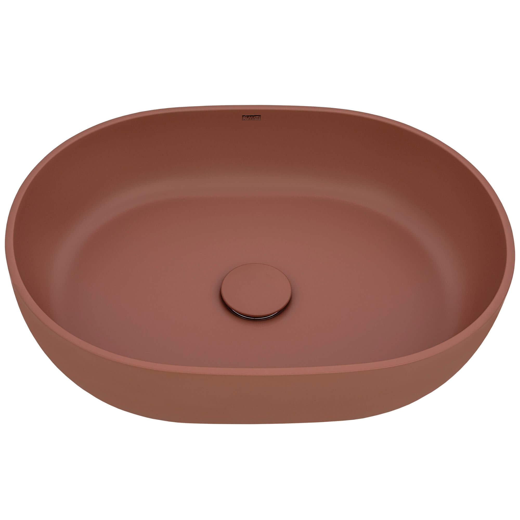 Ruvati 19-inch Sedona Clay Pink epiStone Solid Surface Bathroom Vessel ...