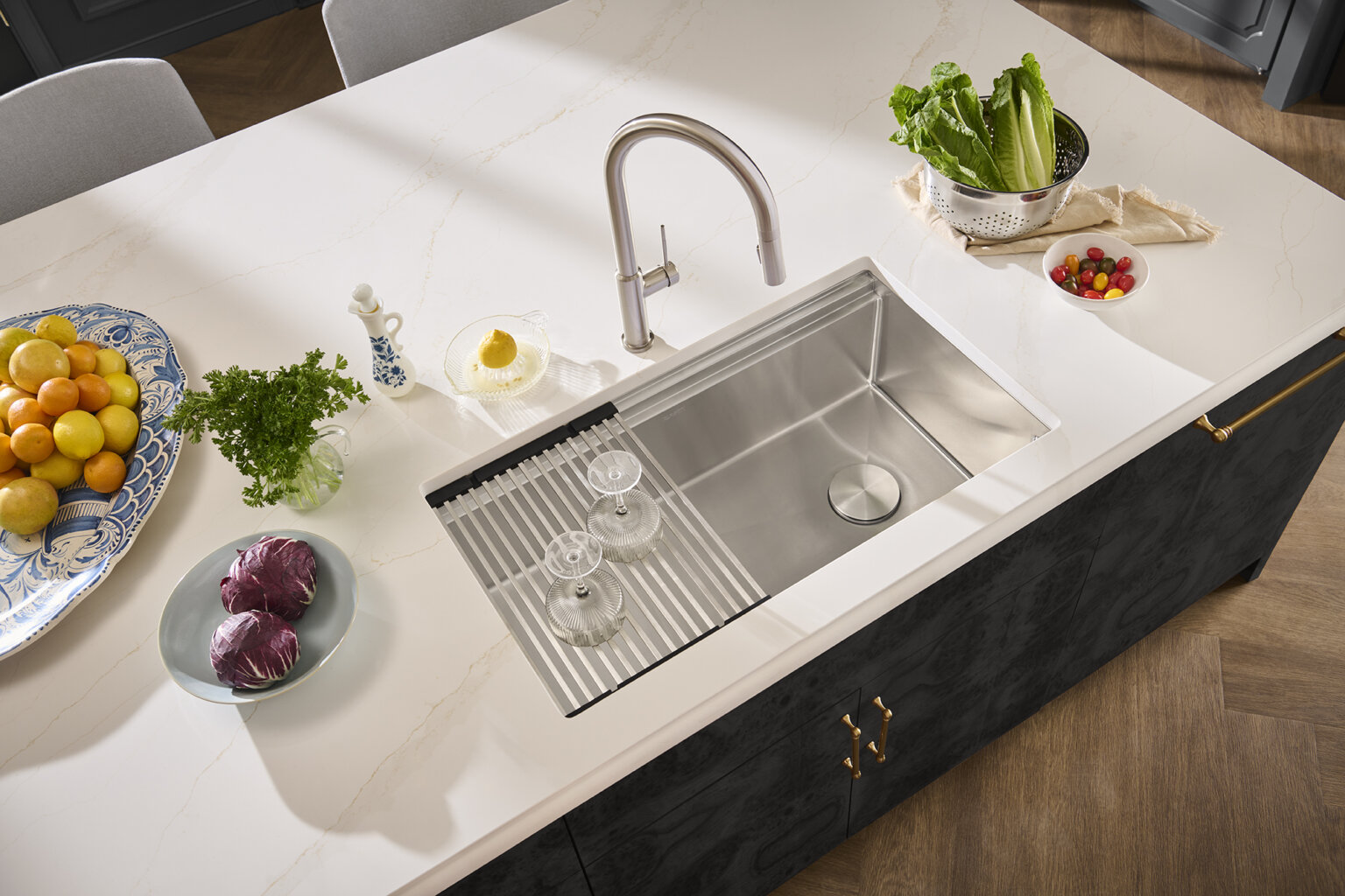 Ruvati Vestia Single Handle Pull Down Kitchen Faucet Knurling ...