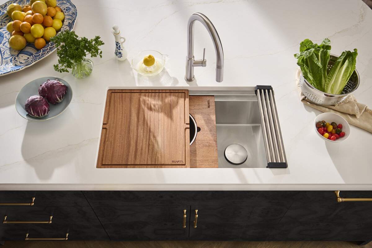 Ruvati Vestia Single Handle Pull Down Kitchen Faucet Knurling ...