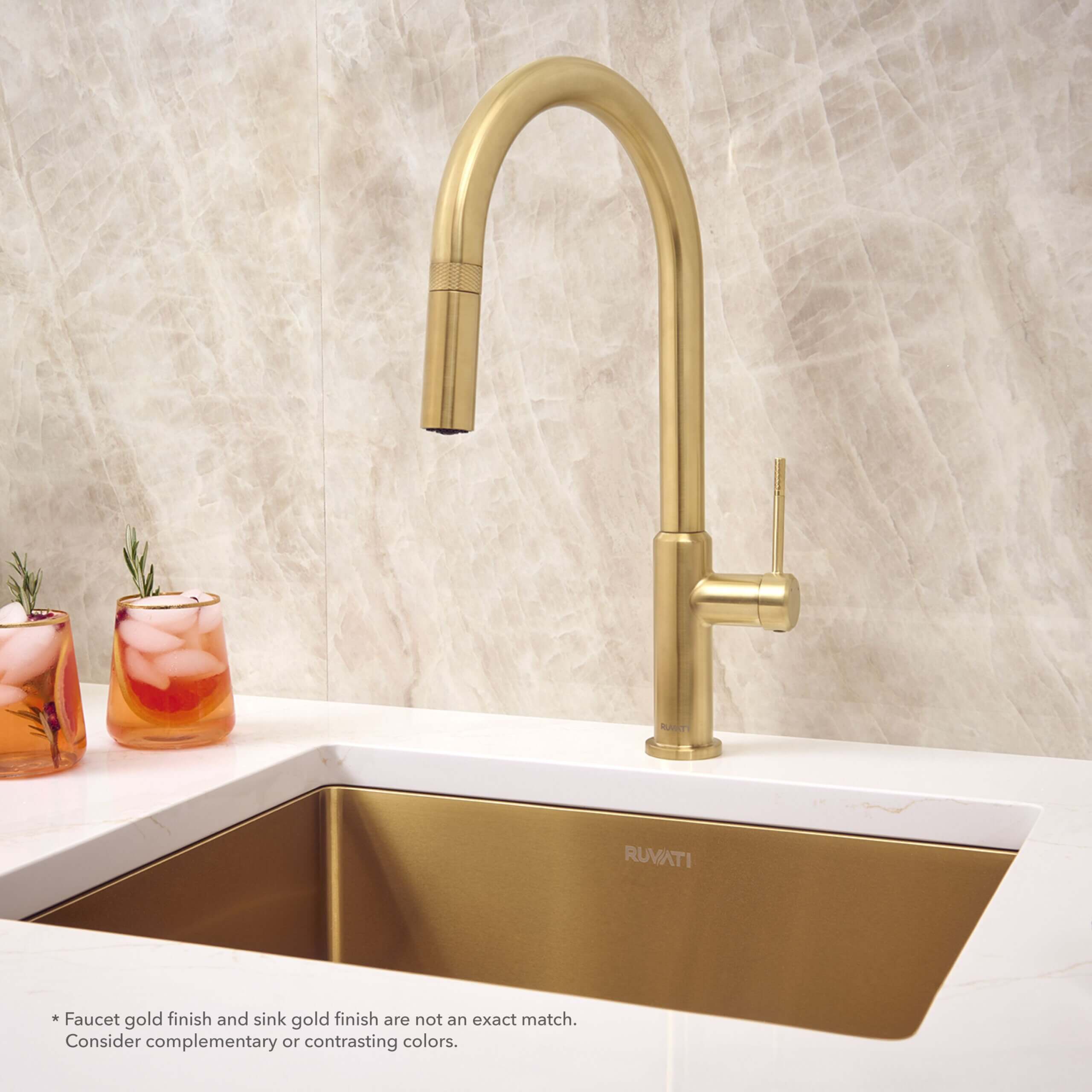 Ruvati Vestia Single Handle Pull Down Kitchen Faucet Knurled Modern Arc ...