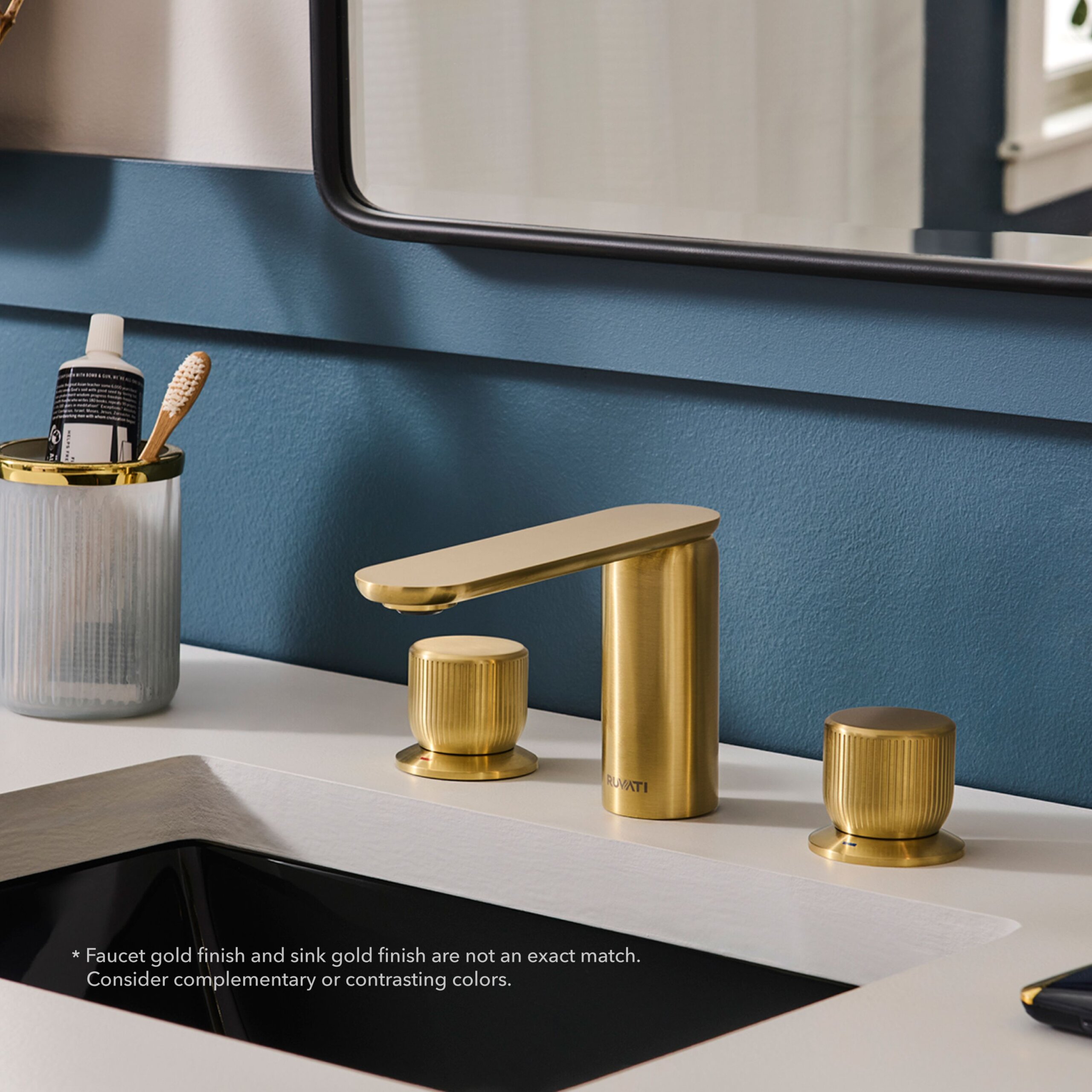 Ruvati Fabio Two Handle Widespread Fluted Luxury Knob Bathroom Faucet ...