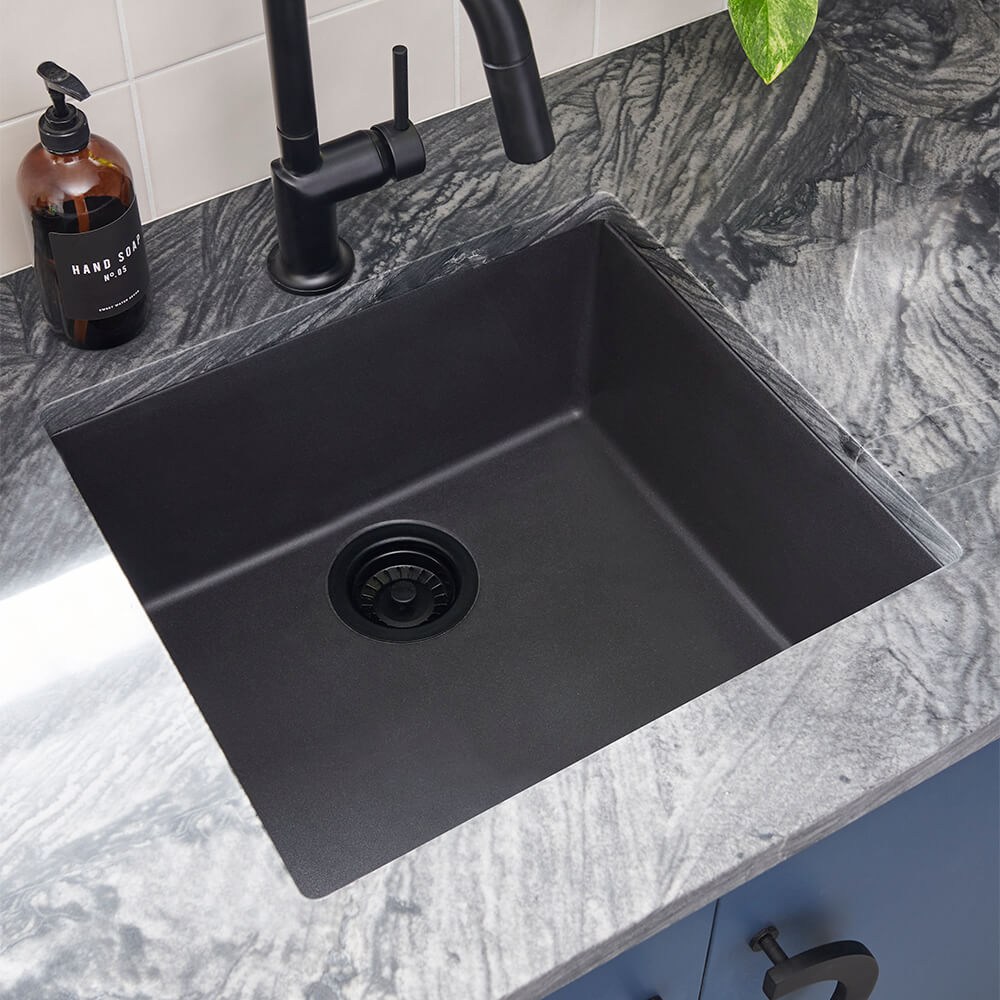Ruvati 17 x 17 inch Granite Composite Undermount Single Bowl Wet Bar ...