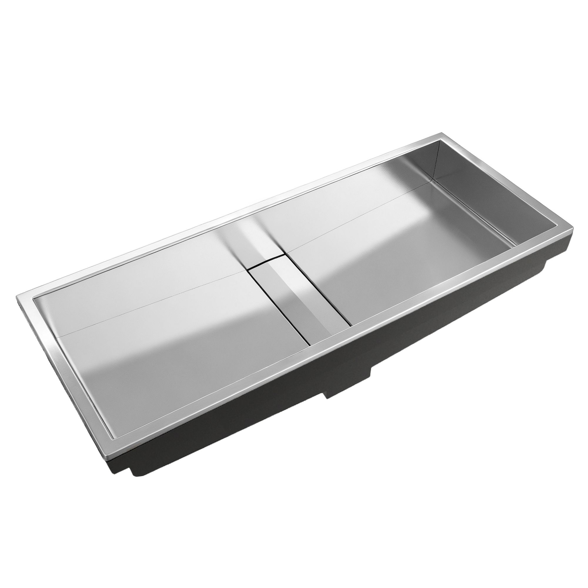 Ruvati 33 x 12 inch Brushed Stainless Steel Semi-Recessed Drop-in ...