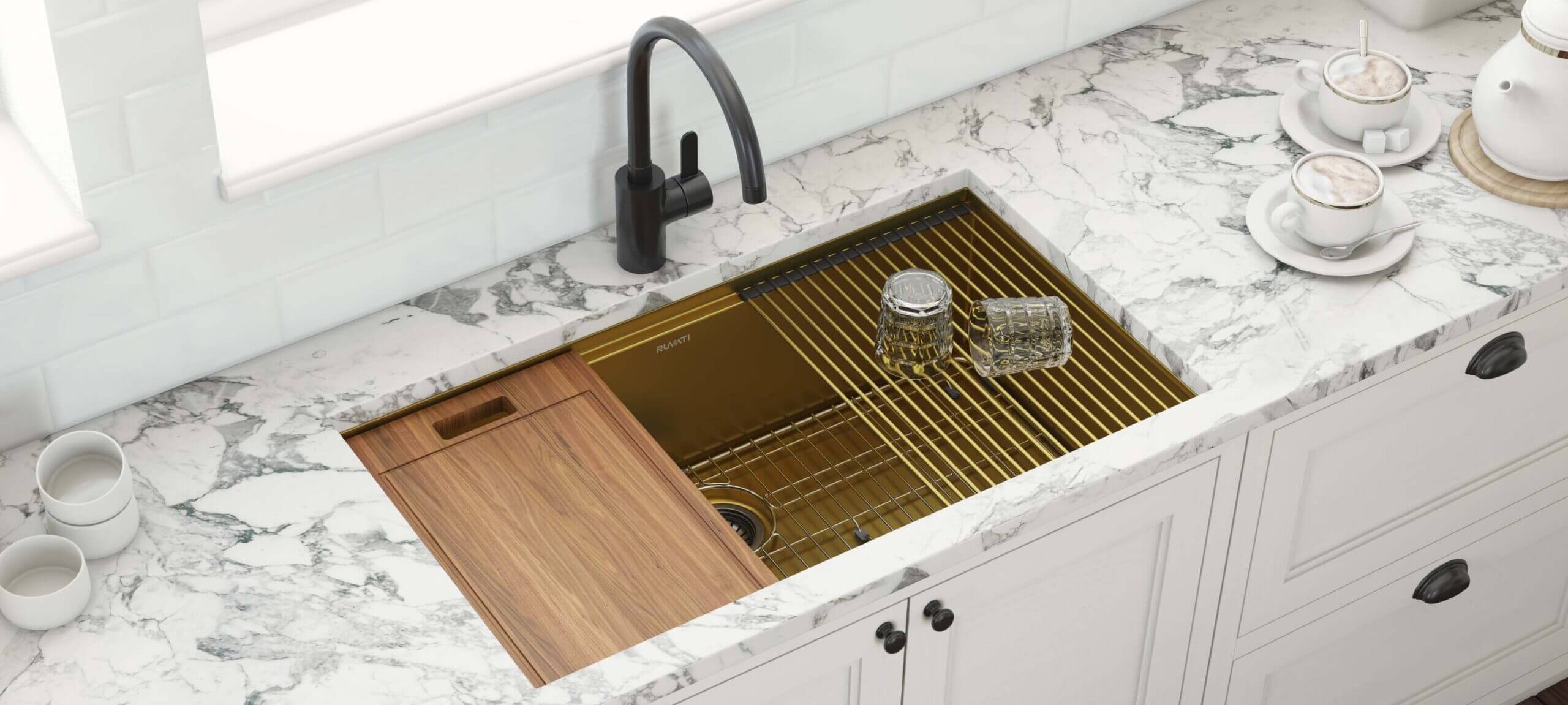 Gold Sinks For A Kitchen Glow Up - Ruvati USA