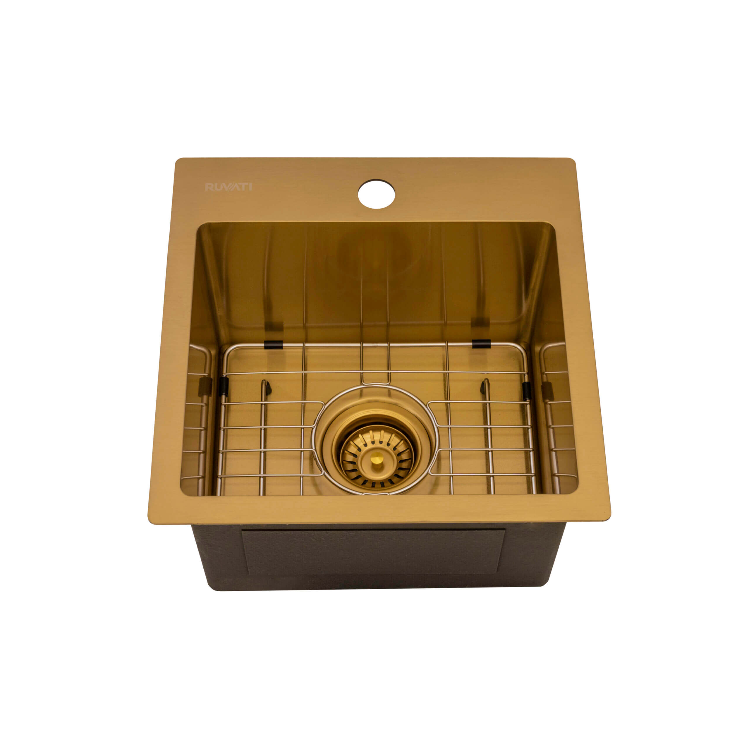 Ruvati 15 inch Polished Brass Matte Gold Stainless Steel Drop-in ...