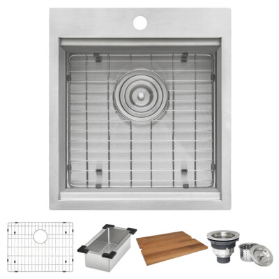 Ruvati 18 x 20 inch RV Camper Van Workstation Drop-in Topmount Bar Prep ...