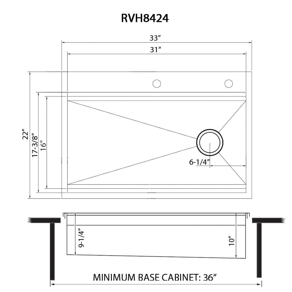 Ruvati 33-inch Workstation Two-Tiered Ledge Kitchen Sink Drop-in ...