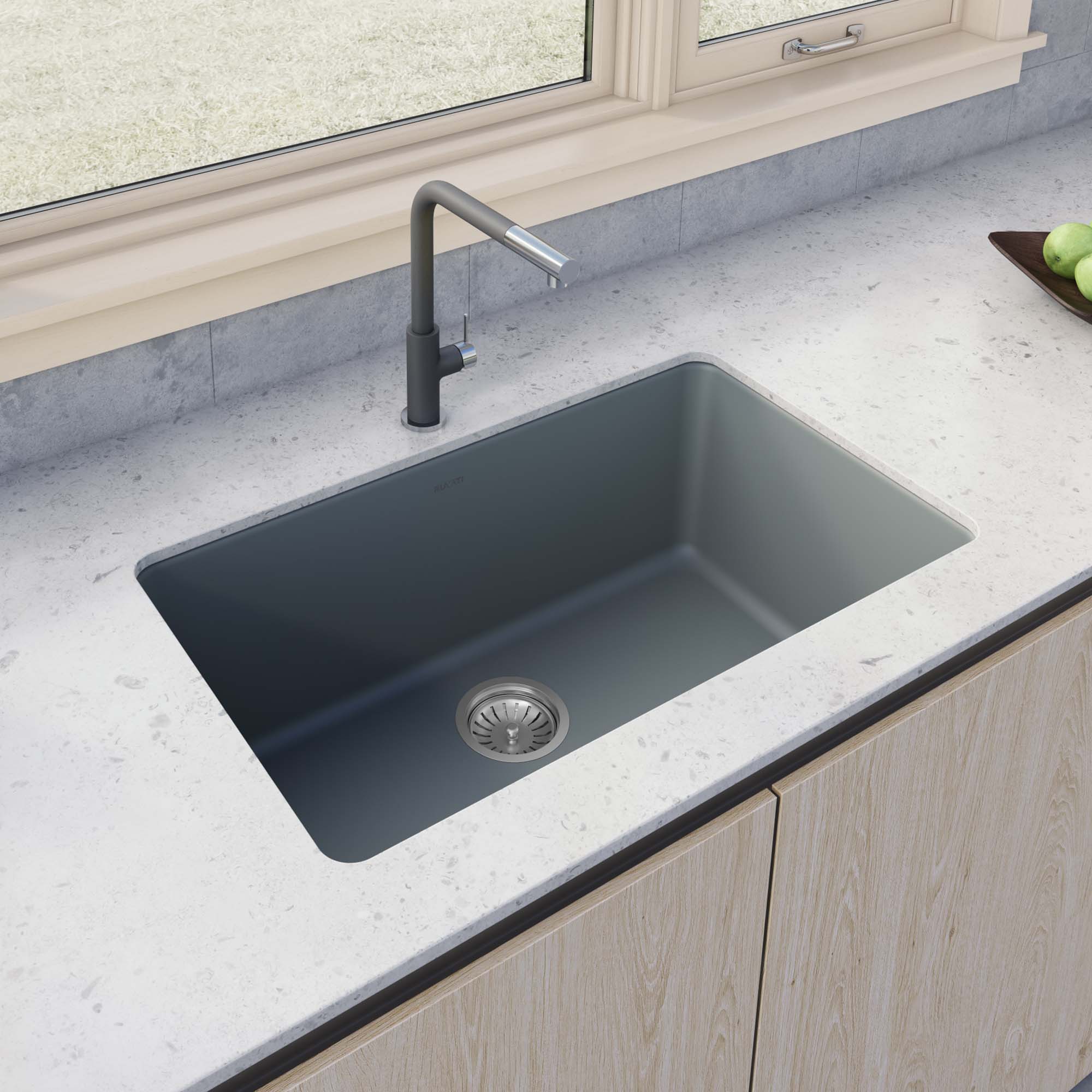Ruvati 30-inch Fireclay Undermount / Drop-in Topmount Kitchen Sink ...