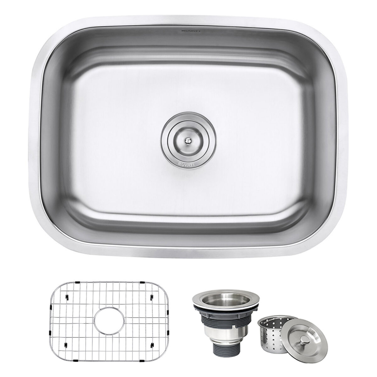 Ruvati 24-inch Undermount 16 Gauge Stainless Steel Kitchen Sink Single ...