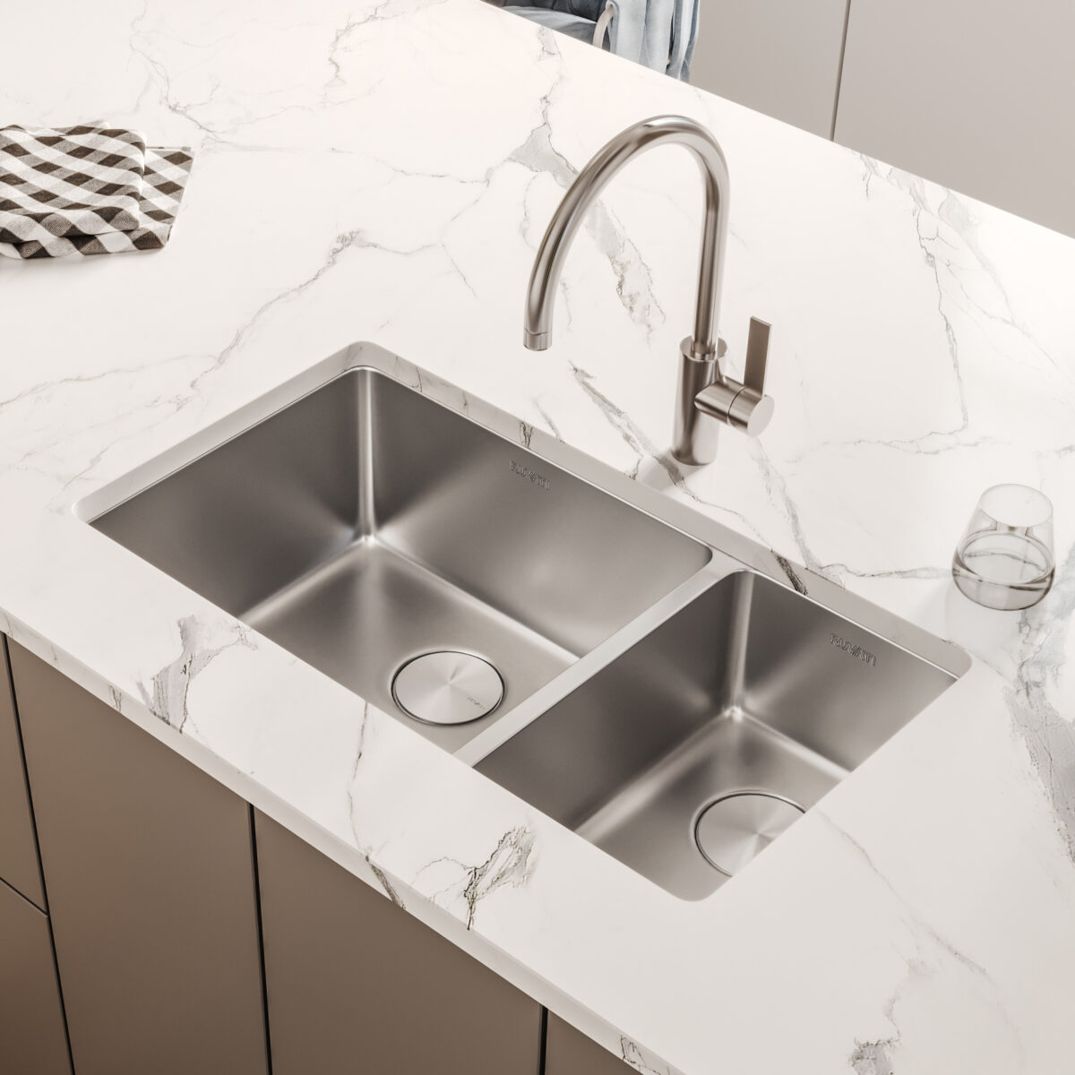 Ruvati 32-inch Undermount Kitchen Sink 70/30 Double Bowl 16 Gauge ...